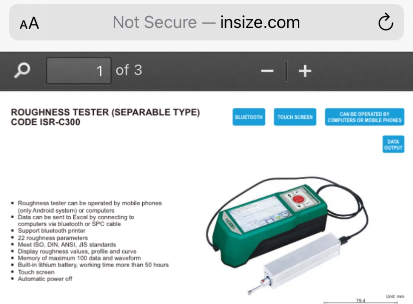 Surface Roughness Tester ISR C300 - Precision and Custom Support