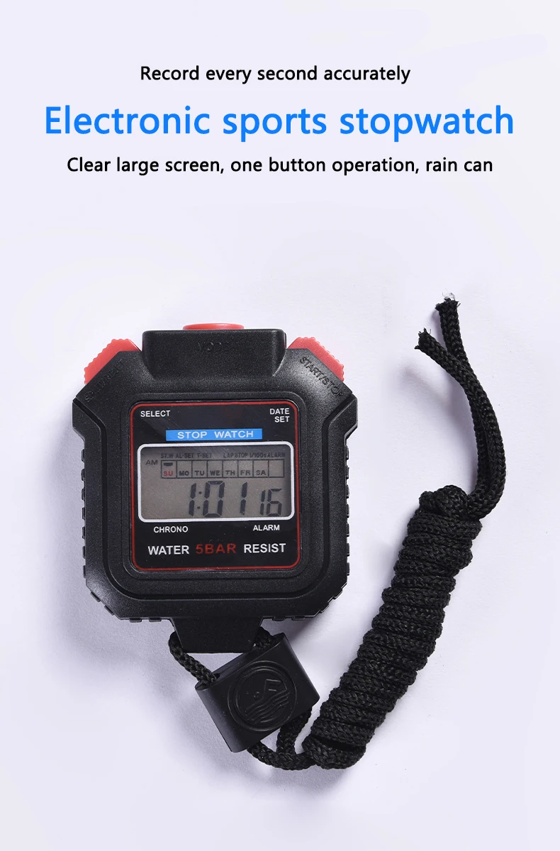 Three Row 10 Track 100 Track Memory Waterproof Electronic Stopwatch Timer Track Training Running ...