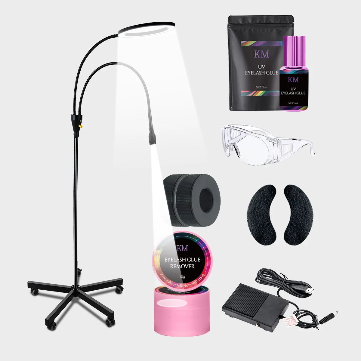 Km White Light Led Eyelash Extension System Kit Whole Set Of White Led ...