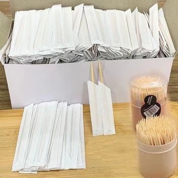 Natural Color Individually Wrapped Toothpick Bamboo Paper Tooth Pick ...