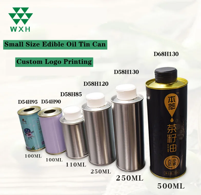 500ml Oil Tin with CMYK Logo Printing - Food Grade Safe