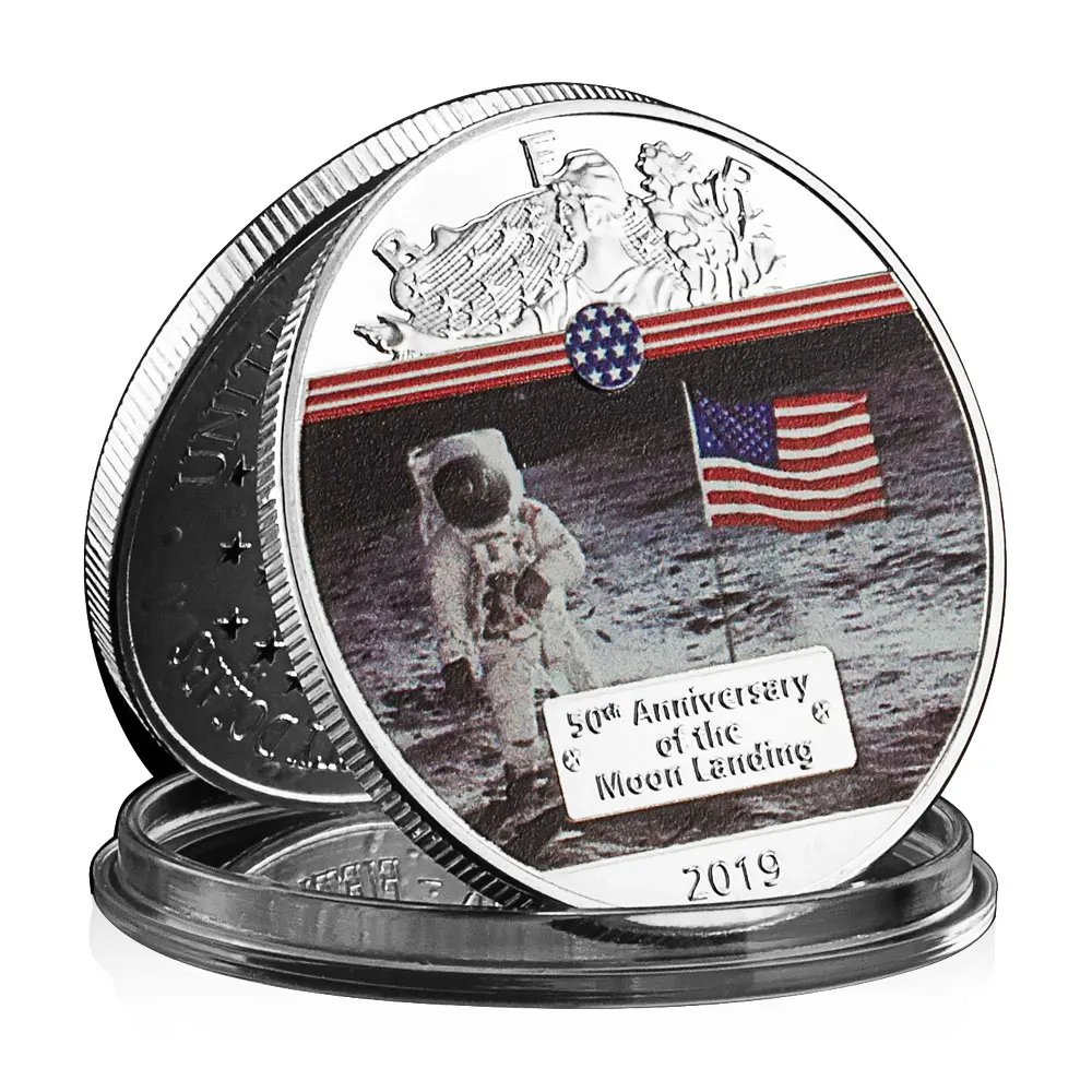 50th Anniversary Of The Moon Landing 2019 Commemorative Coin Colorful ...
