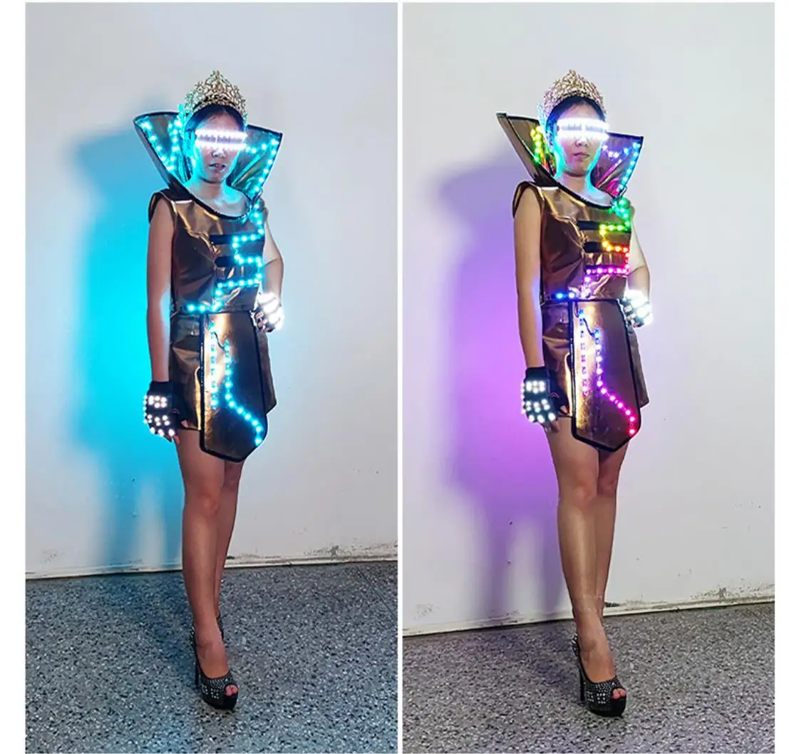 Nightclub Headwear Sliver and Gold Mirror fox Mask Animal Helmet ...