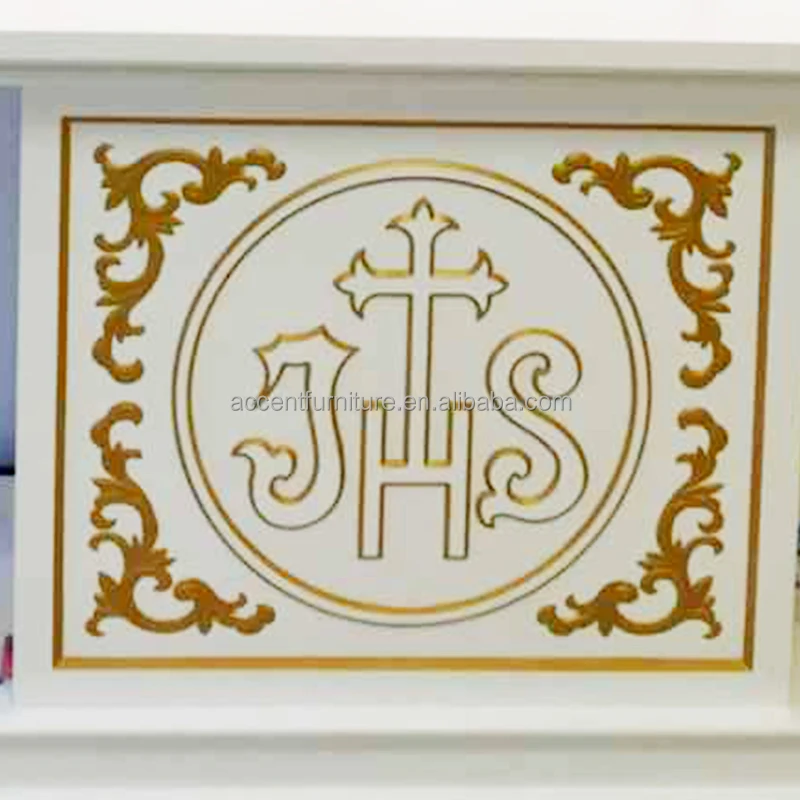 Modern White Wooden Sacrificial Table for Church Altar
