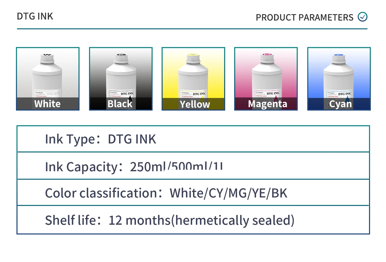 500ml Dtg Garment Ink Dtg Textile Ink Dtg Ink For T-shirt Printing ...