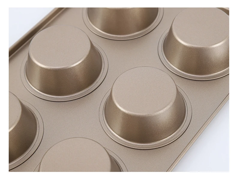 Eco Friendly Non-stick Carbon Steel Muffin Pan Baking Molds 4/6/9/12 ...