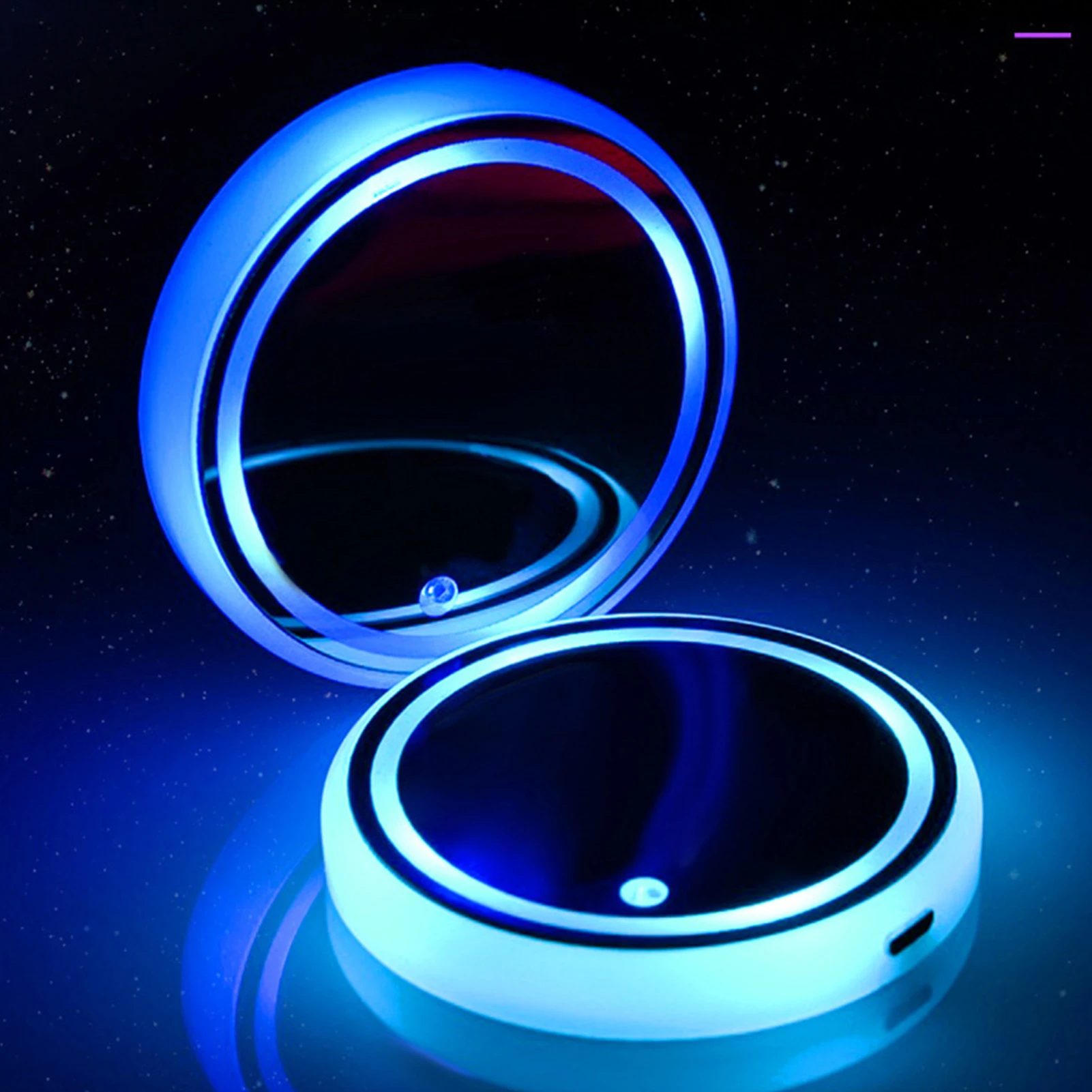 New Car Led Cup Holder Light Mats Car Coasters Bottle Atmosphere Light ...