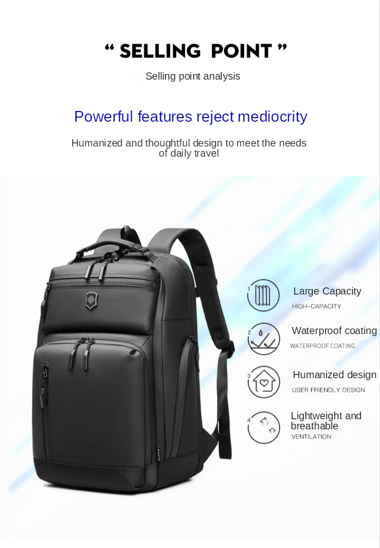 Large Capacity Waterproof Laptop Backpack, Anti-Theft Design for Travel ...