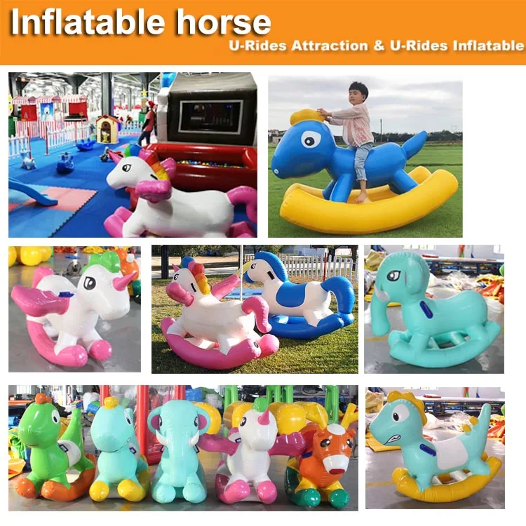 Cartoon Unicorn Inflatable Rocking Toy PVC Material for Outdoor Use for ...