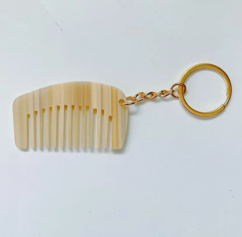 Cute Fashion Cellulose Acetate Mini Comb Keychains Anti-static Travel ...