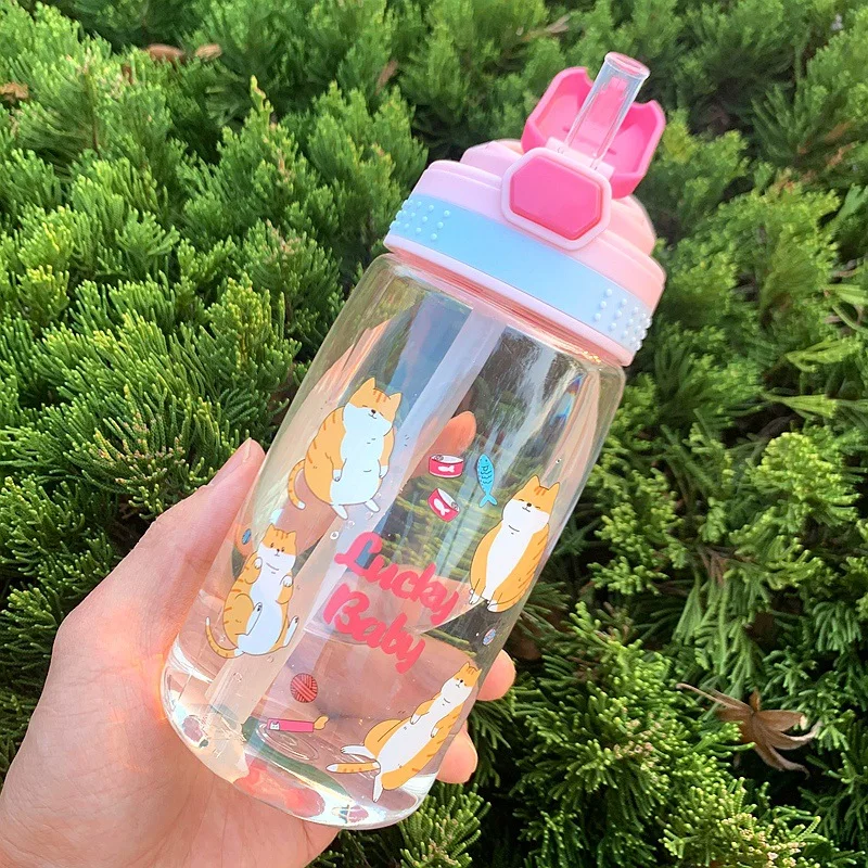 Kids Water Sippy Cup Creative Cartoon Baby Feeding Cups With Straws ...