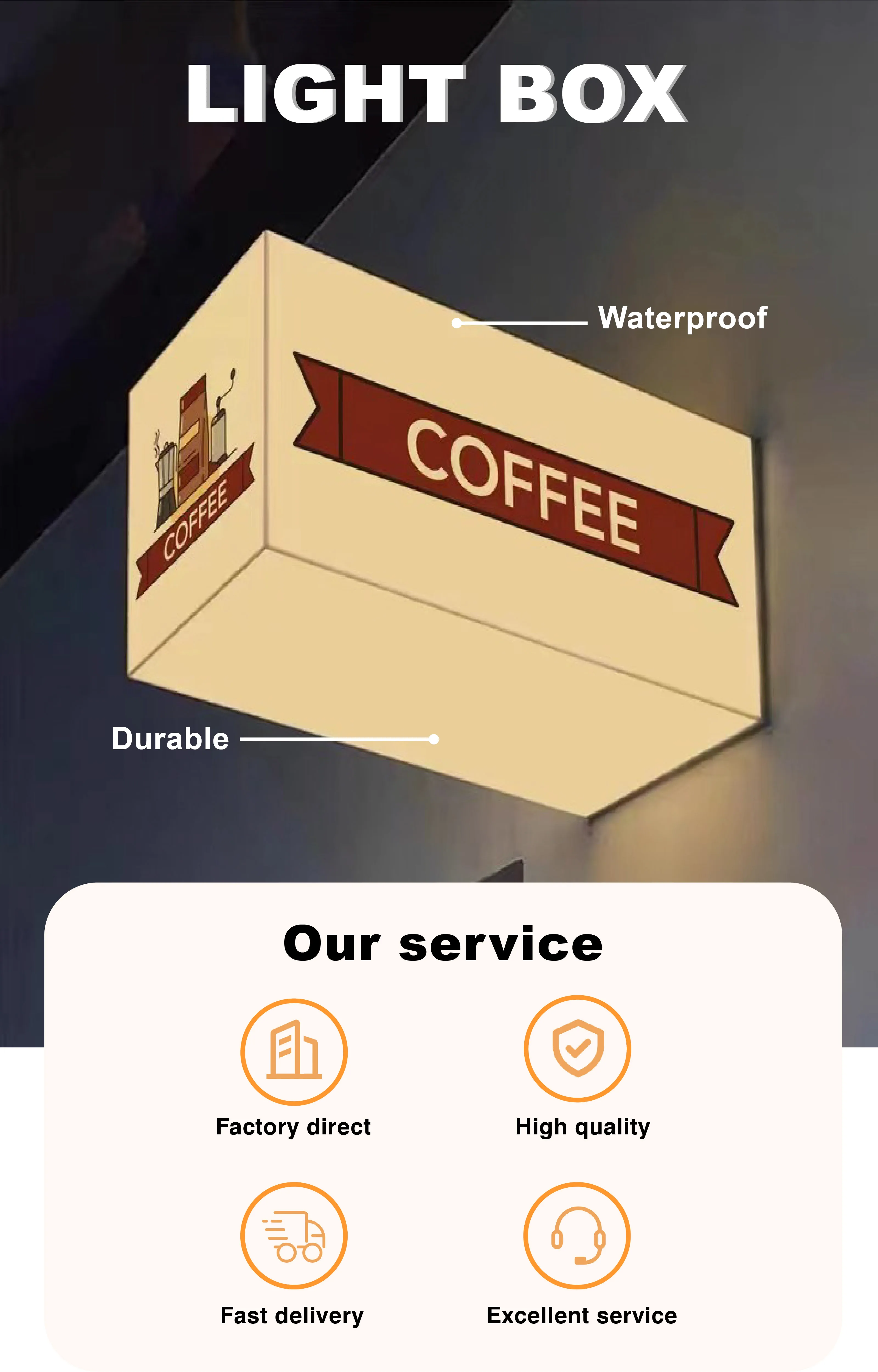 Custom Box Light Led Lighting Box for Advertising Led Light Box Coffee ...