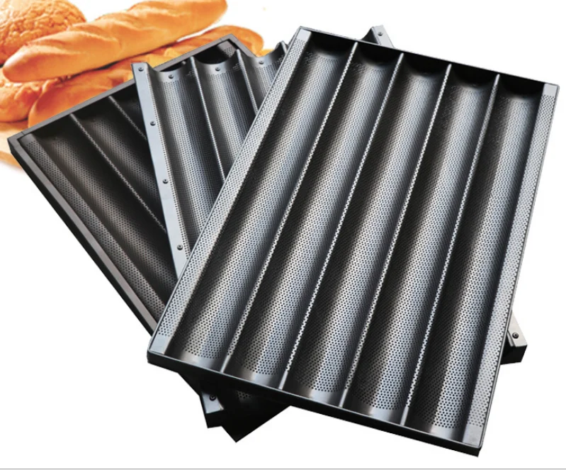 Nonstick Perforated Baguette Pan For French Bread Baking 4 Wave Loaves ...
