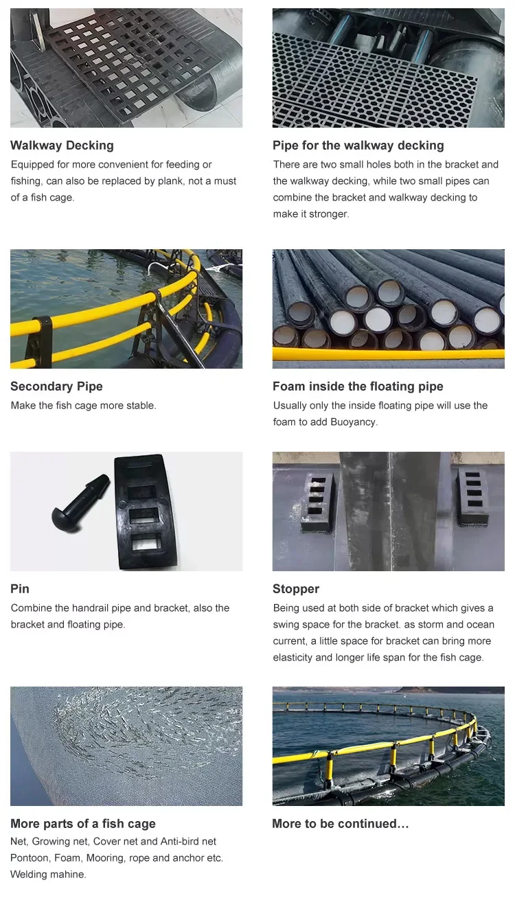 Aquaculture Floating HDPE Bracket Pipe Fish Farming Pipe Cage Fish HDPE ...