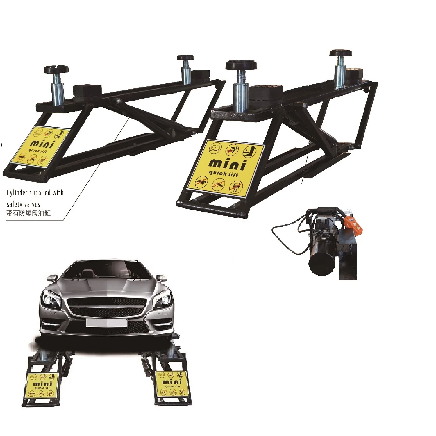 Home Easy Move Car Lift - Hydraulic Scissor Lift 3T AT-X3.0T-P, Quick ...