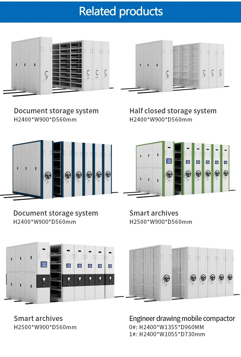 Library Compact Mobile Book Shelf - HUADU Storage System