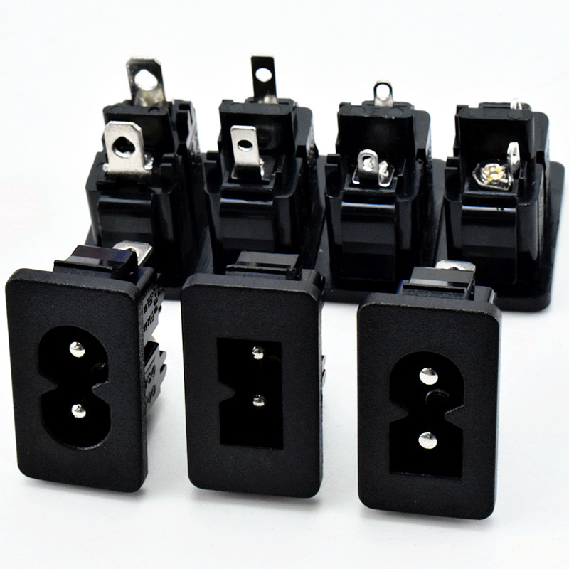 Side Plug Type C8 Power Socket With 4.8 Spring Terminal Pin - Buy C8 ...