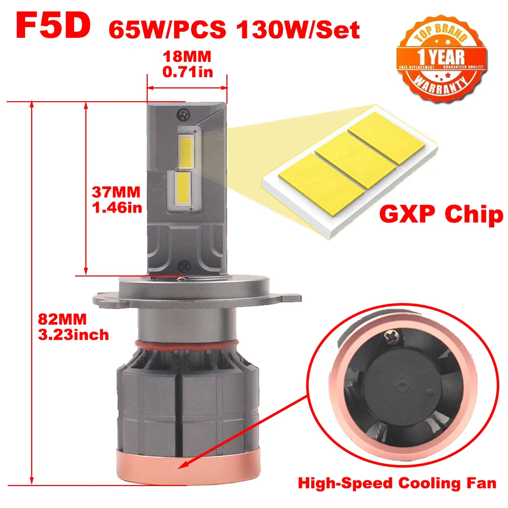 Led Car Lights H4 130w 26000lm F5d H4 H7 H11 9005 9006 9012 H13 Led ...