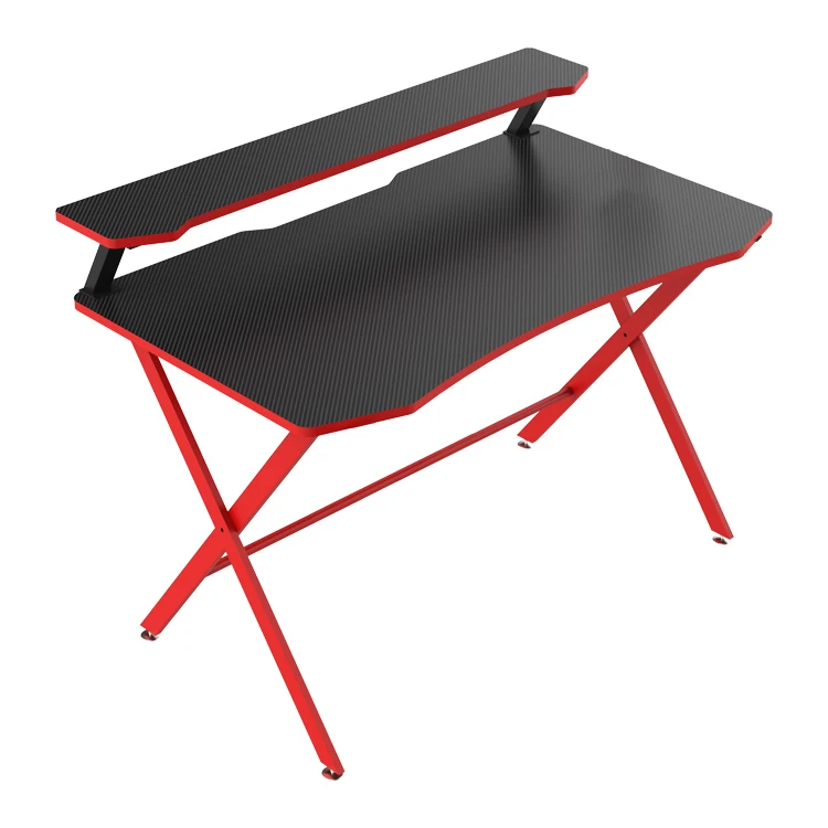 100cm Modern Red Computer Gaming Table With Monitor Stand Factory OEM ...