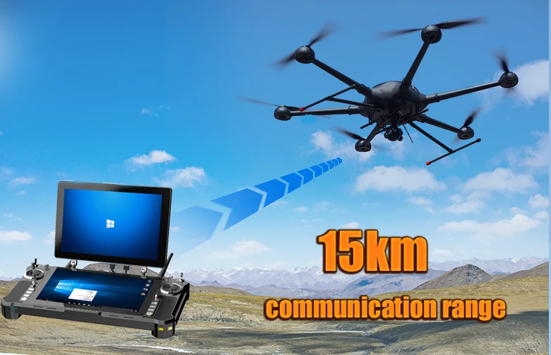 FOXTECH T30S 15km FPV UAV Drone Dual Screen Remote Controller