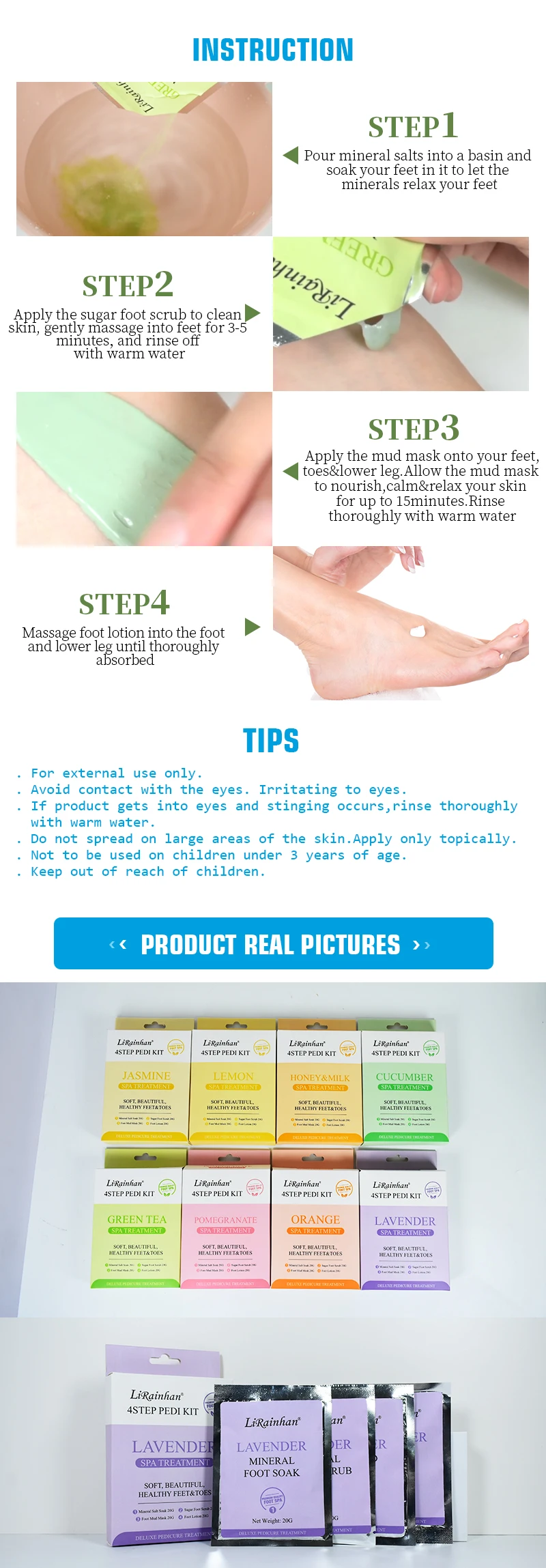 Pedicure Spa Deluxe - 4 Step Hygienic Pedicure Kit