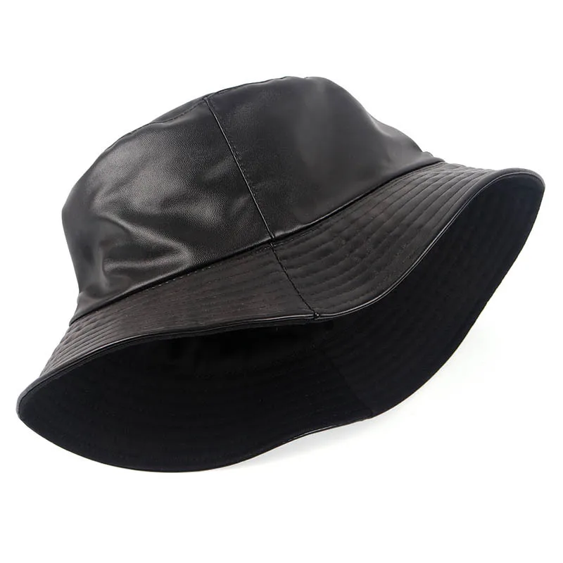 Premium Quality PU Leather Caps,Plain Blank PU Leather Bucket Hats ...