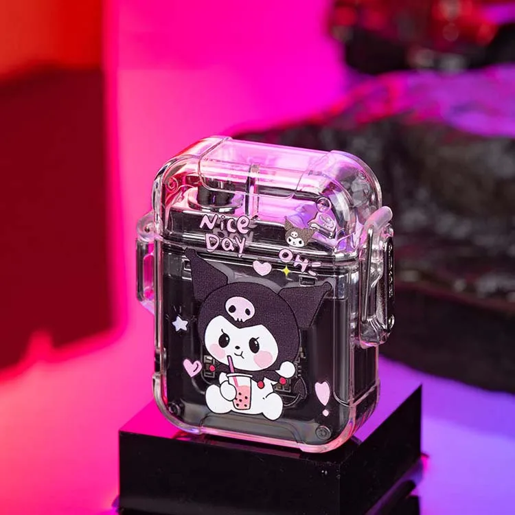 Hello Kitty Kuromi Electric Lighter Double Arc Transparent Case ...
