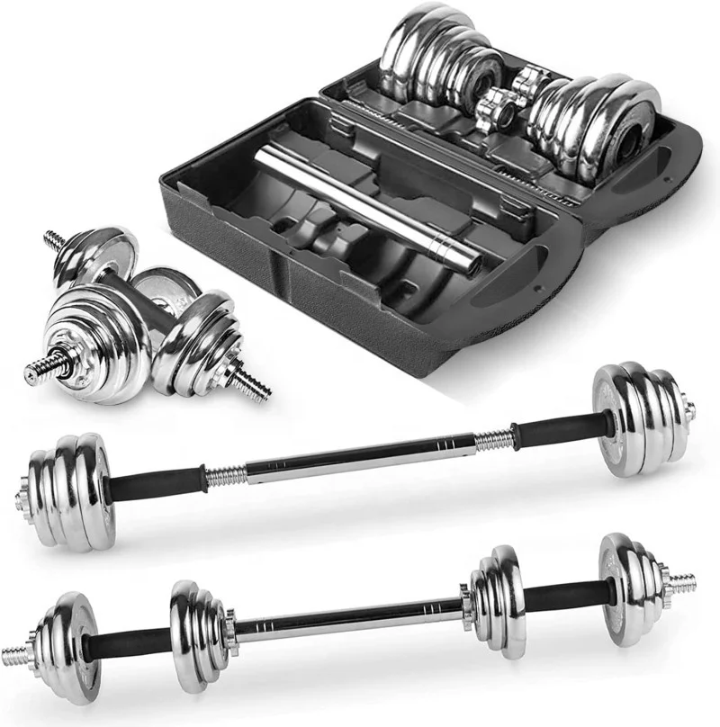 Professional Chrome Commercial Steel Dumbbell Set Portable Cast Iron ...