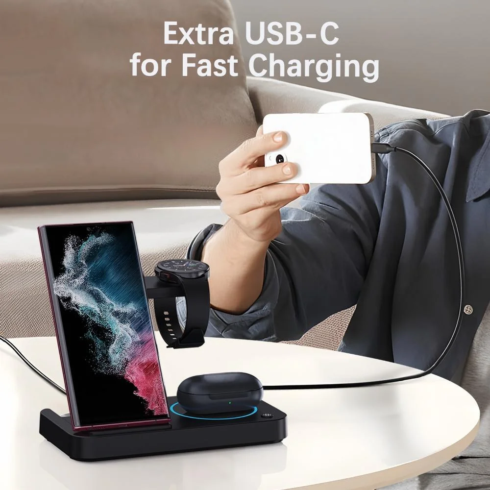4-in-1 Multi-Function Wireless Charger Dock with Holder Smart Features ...