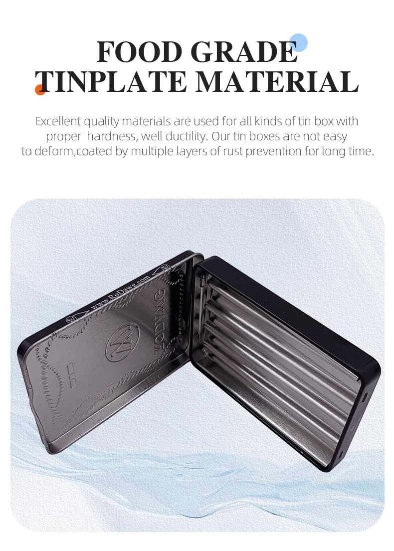 Factory Custom Tinplate Container Packaging Square Rectangle Metal Tin ...
