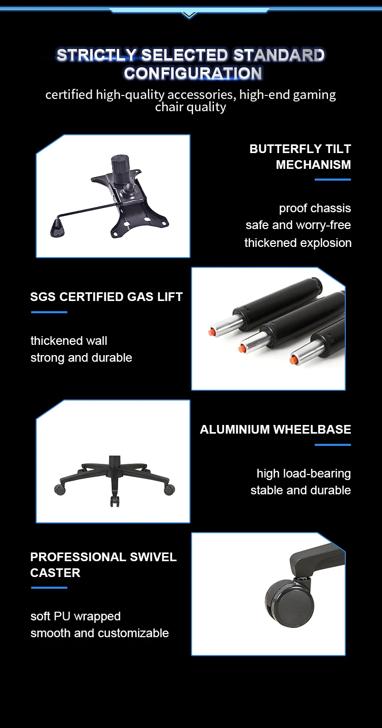 Custom High End Chaise De Gamer Metal Frame Leather Memory Foam ...