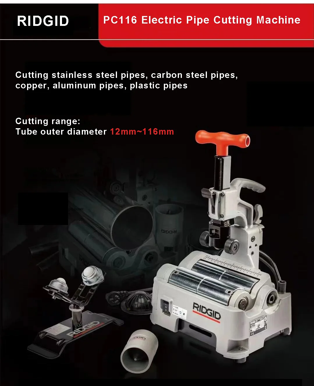 Ridgid Electric Pipe Cutting Machine Desktop Small Handheld Stainless ...