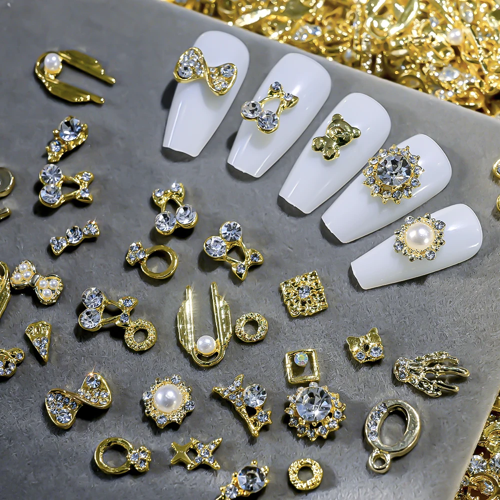 50Pc Colorful Random Luxury Nail Art Charms Jewelry Mixed Style 3D Nail ...