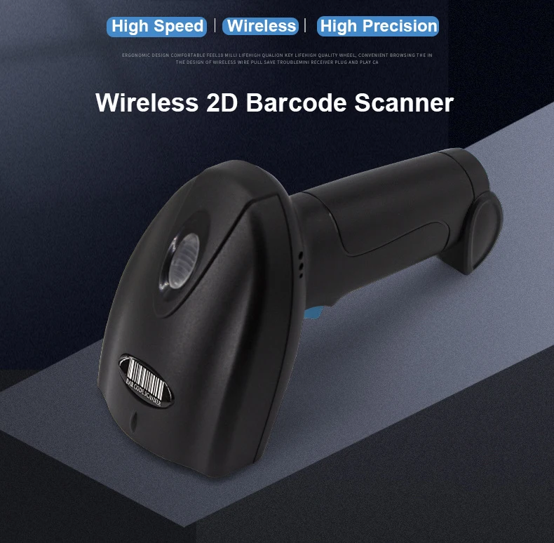 Auto Scanning Qr Code Reader Handheld 2d Wireless Usb Barcode Scanner ...