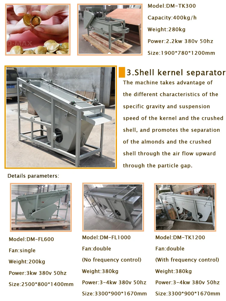 Fully Automatic Almond Nut Shell Separator Machine Almond De-huller ...