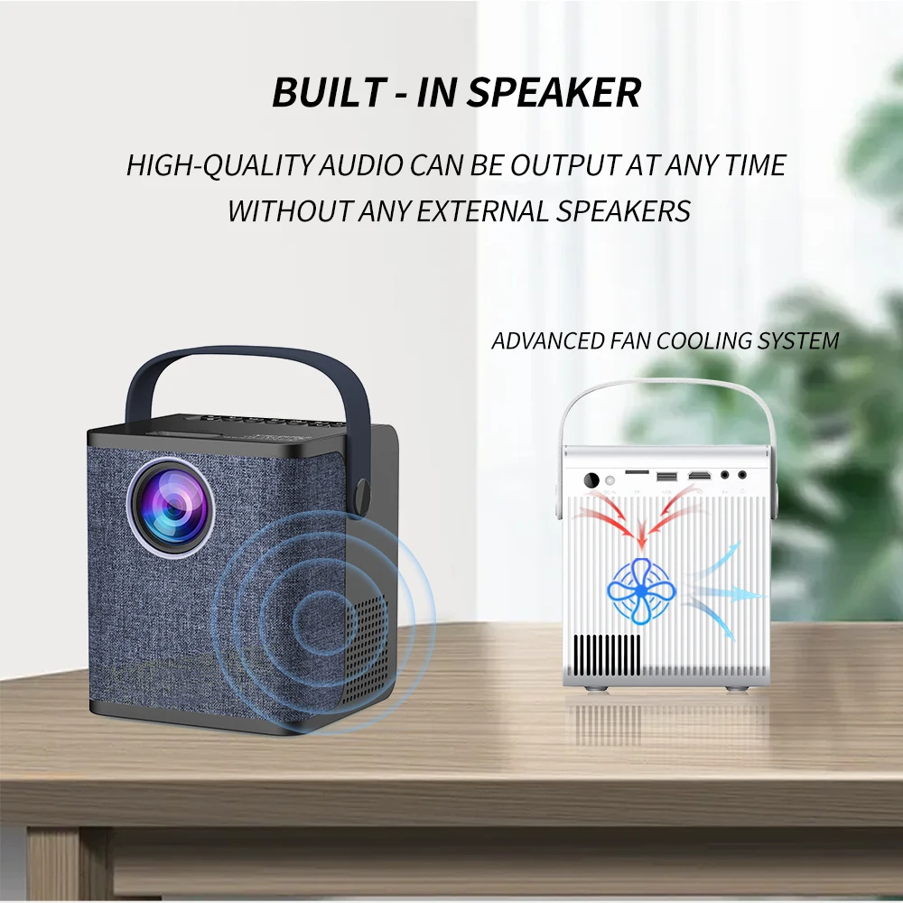 2024 Epro LD01 RK3128 Mini Projector - Android 7.1, 1400 Lumens