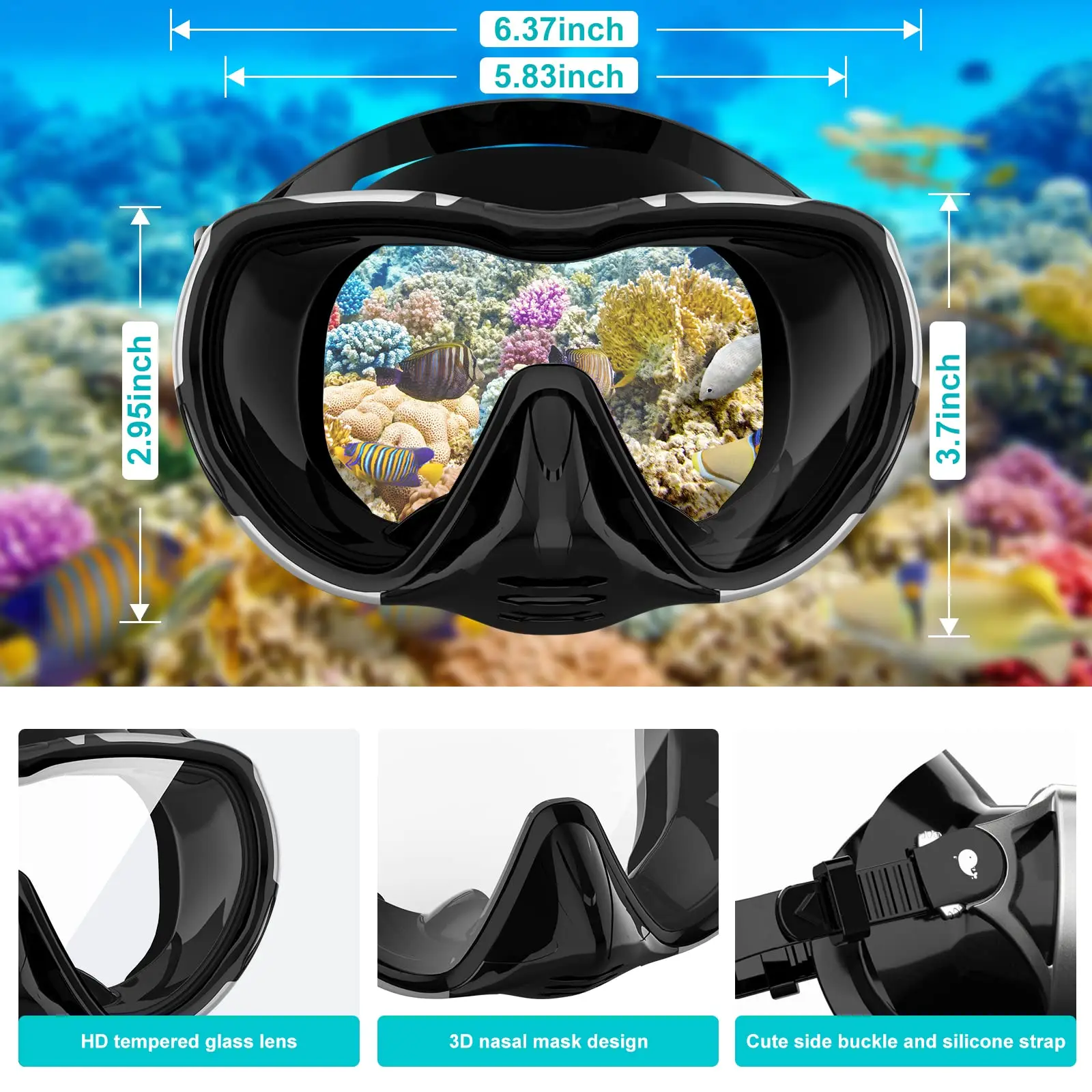 High Definition Diving Mask - Comfort & Clarity for Adults