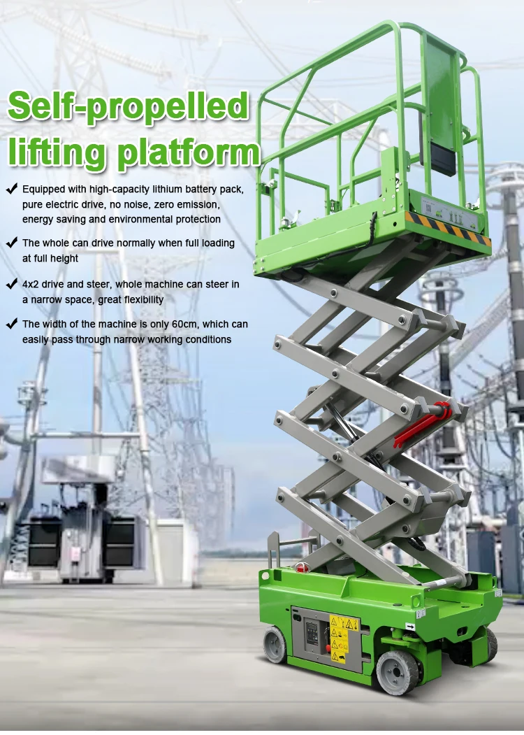 Wheelchair Mobile Self-propelled Hydraulic Scissors Lift Platform For ...