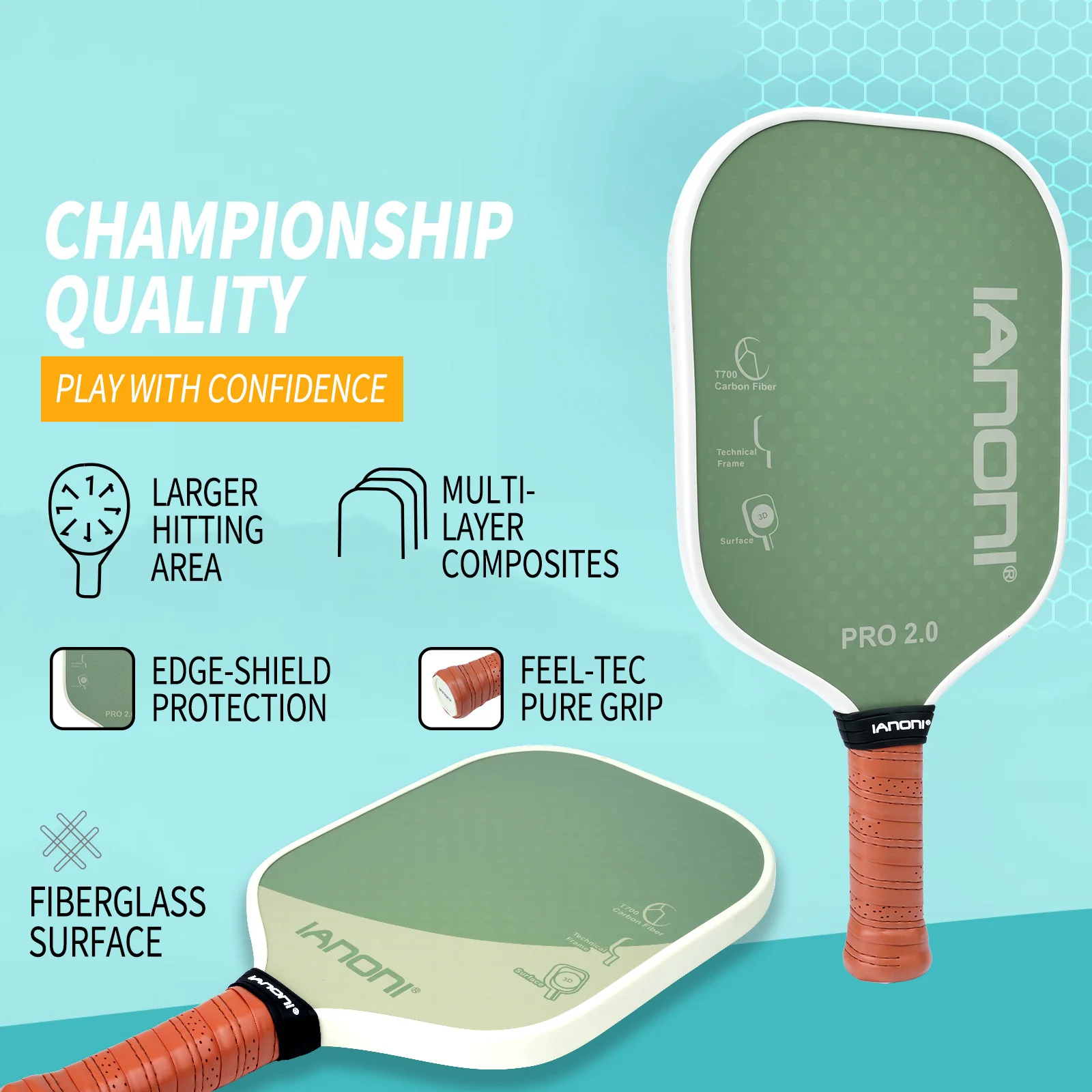 CASTON SPORTS PRO 2.0 3D Pickle Ball Paddles - High Quality