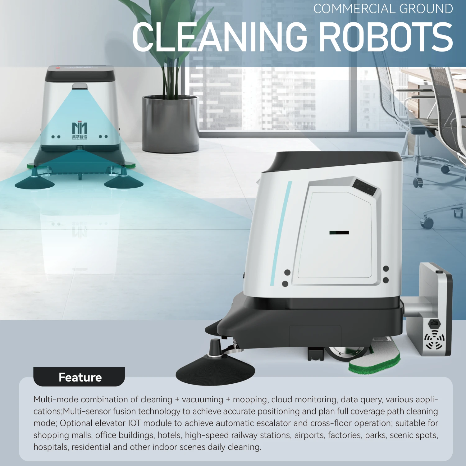 4 in 1 Intelligent Commercial Self Cleaning Floor Robot
