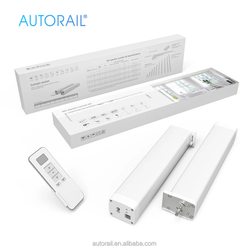 DIY Smart Curtain Kit Electric Motor and Sliding Splicing Curtain Track ...