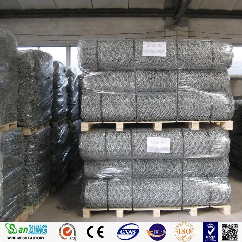 2024//sanxing//Double Twisted Hexagonal Gabion Wire Mesh Box Pvc Coated ...