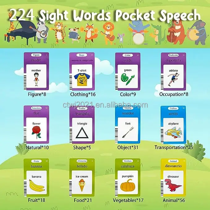 Kids Sight Words Talking Flash Cards For Toddlers 2-6 Years Autism ...