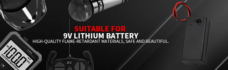 Plastic 9 Volt Battery Box Heavy Duty Guitar 9v Battery Holder With ...