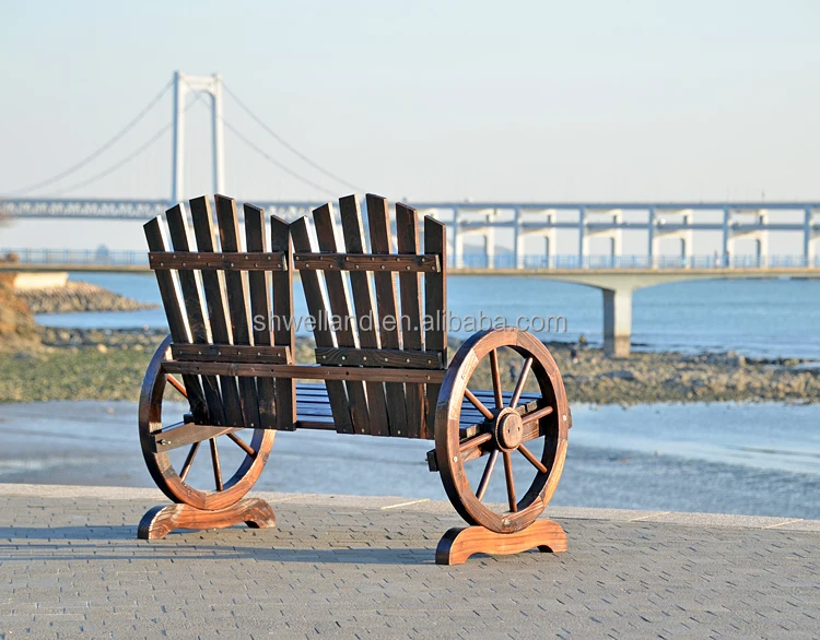 Classic Wooden Outdoor Bench With Sector Back,Arced Seat And Wagon ...