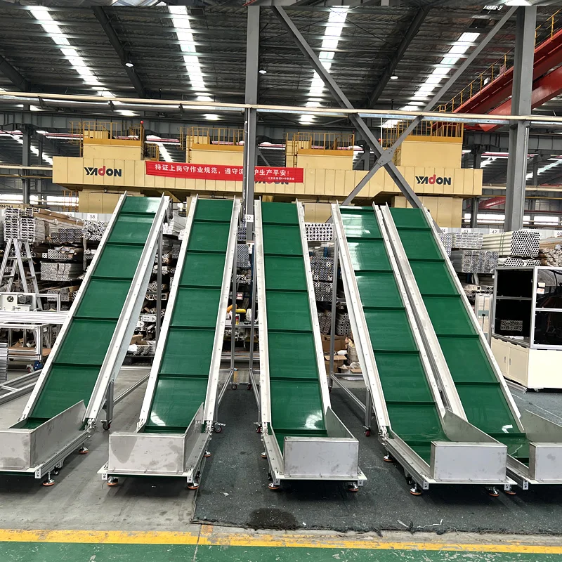 Automatic Motorized Hopper Incline Belt Conveyor with Bucket Climbing ...
