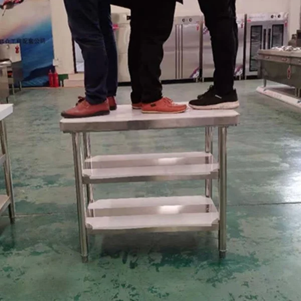 Customizable Stainless Steel Work Table Work Bench With Two Undershelf ...