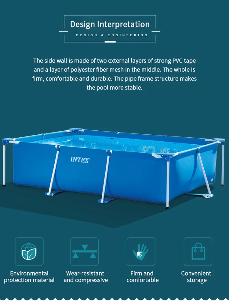 Intex Rectangular Frame 3M X 2M Swimming Pool - Indoor & Outdoor Water ...