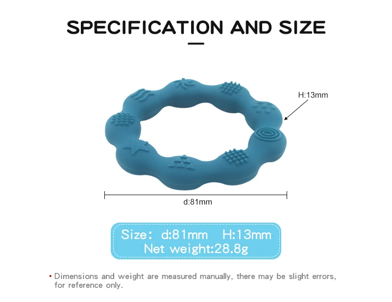 Food Grade Silicone Ring Teether Rodent Pendants Diy Teething Molar Toy ...