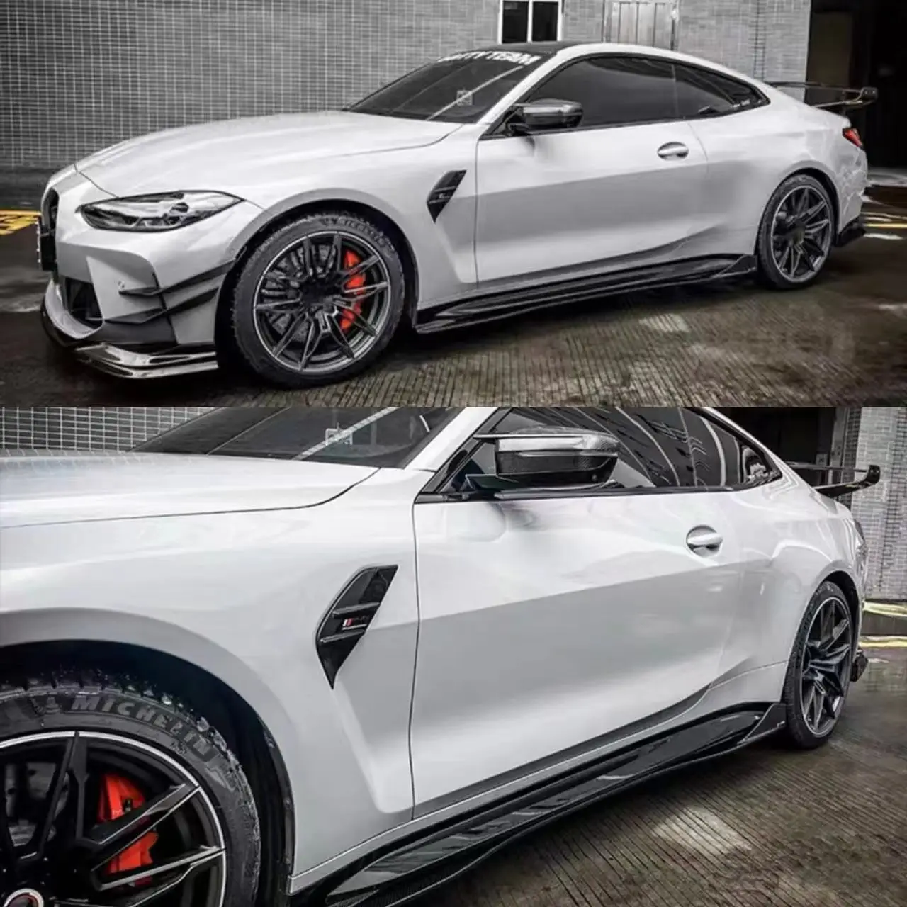 Dry Carbon Fiber Tk Style Bodykit Front Lip Rear Lip Splitter For Bmw ...